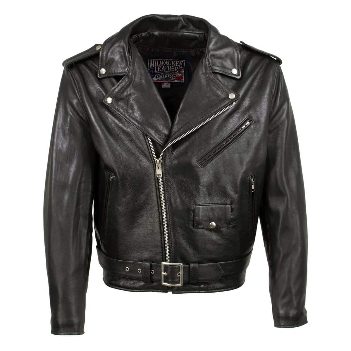Milwaukee Leather MLJKM5009 The Dean Premium Leather Throwback MCJ