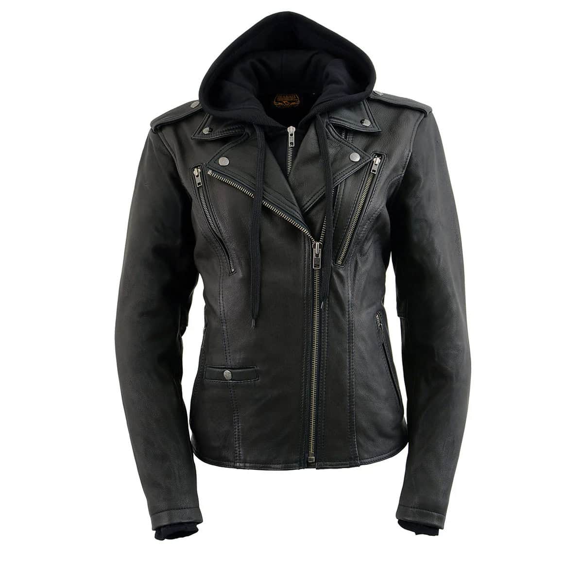 Milwaukee Leather MLL2575 Black Vented Jacket w/ Removable Hoodie