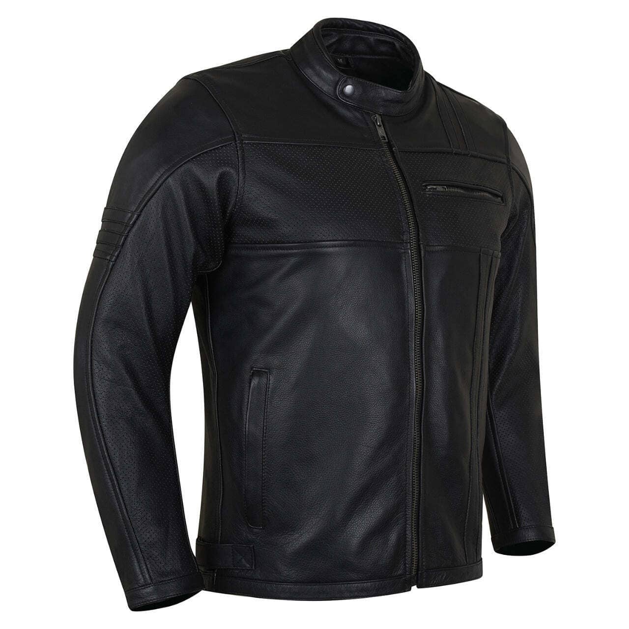 Vance Leather HMM532 Cafe Racer Armor Motorcycle Jacket