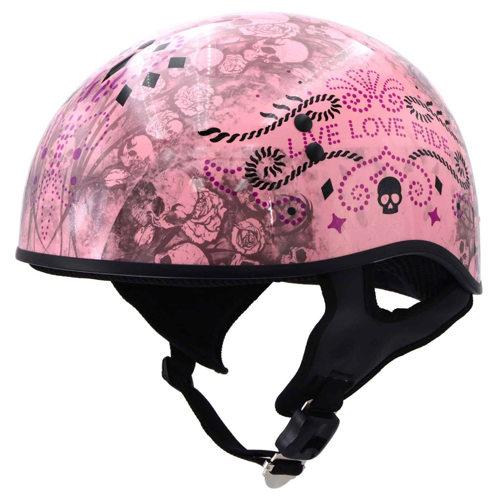 HOT Leathers Live Love Ride DOT Approved Motorcycle Helmet